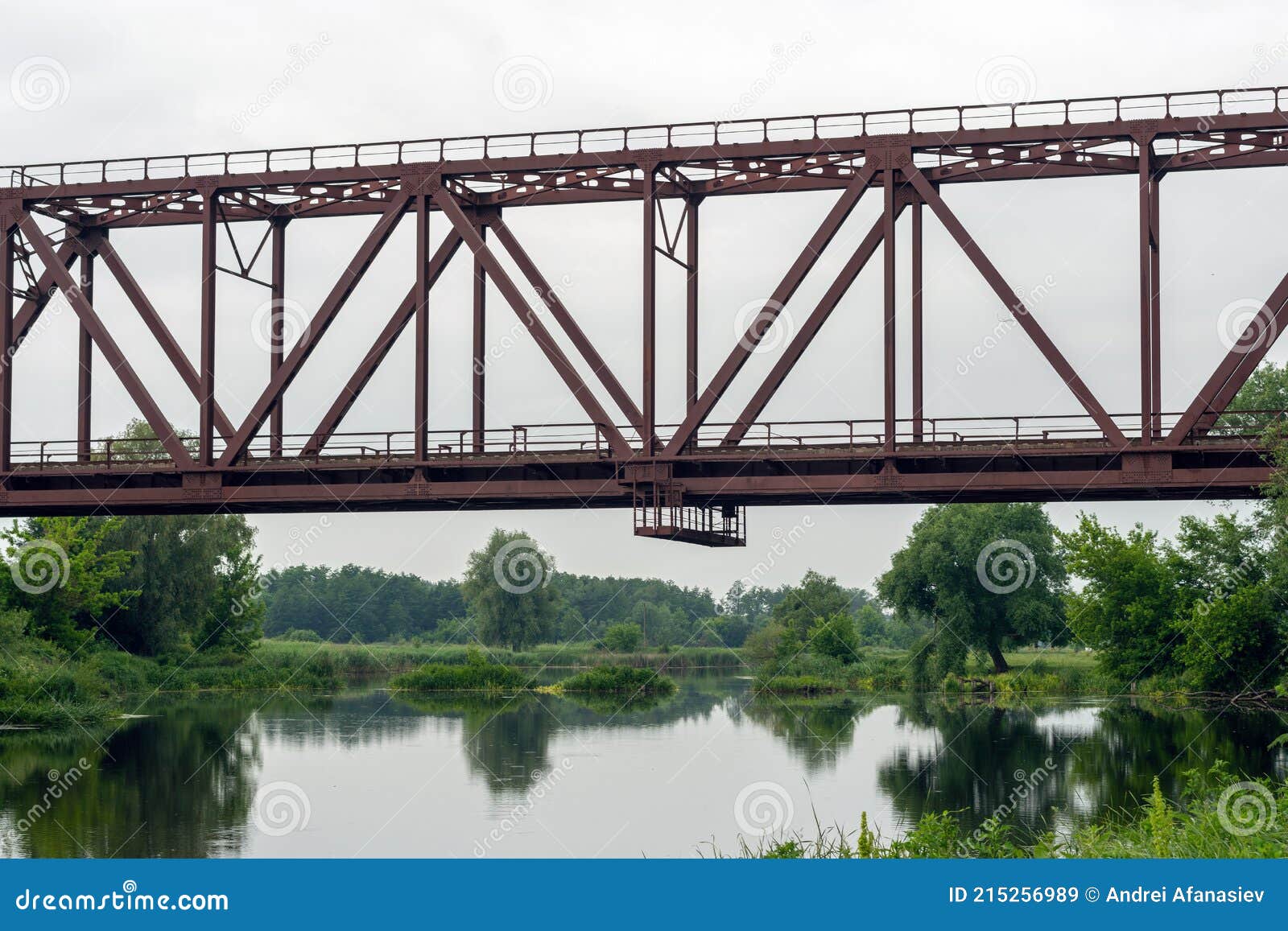 Old Rusty Railway Bridge Over the River Stock Image - Image of ...