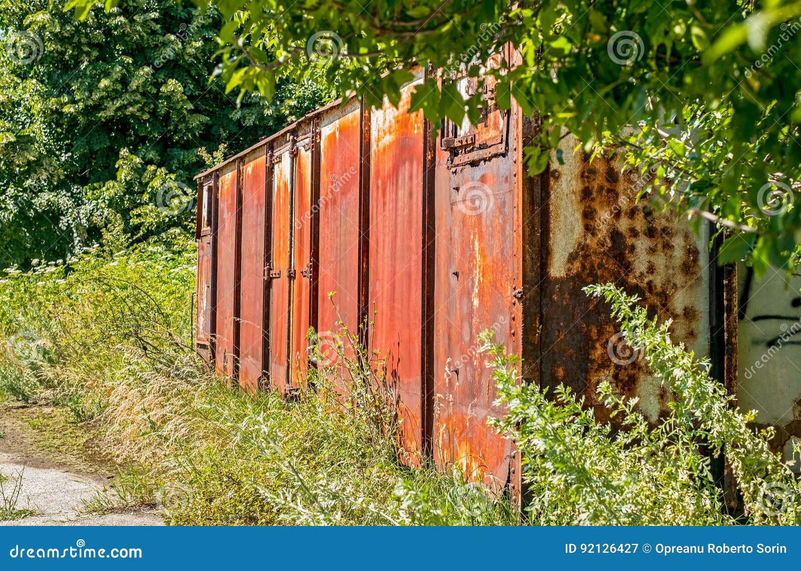 Old Rusty Railway Wagon Derelict Abandoned in Nature Stock Image ...
