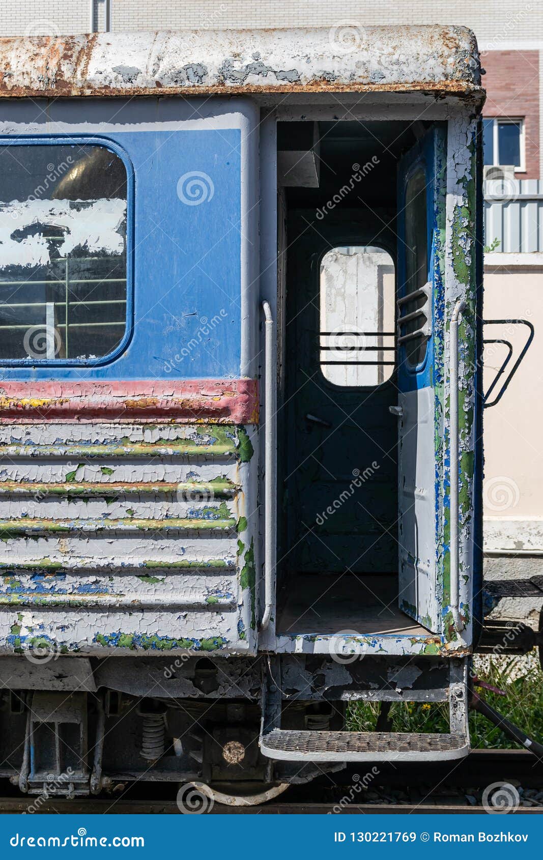 Old Rusty Railway Wagon with an Open Door. Stock Image - Image of ...