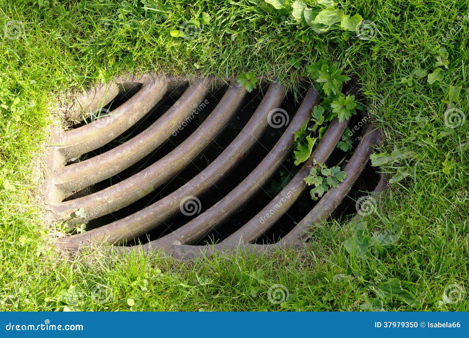 Old Rusty Rain Street Drain Cover Stock Photo - Image of arcs, manhole ...
