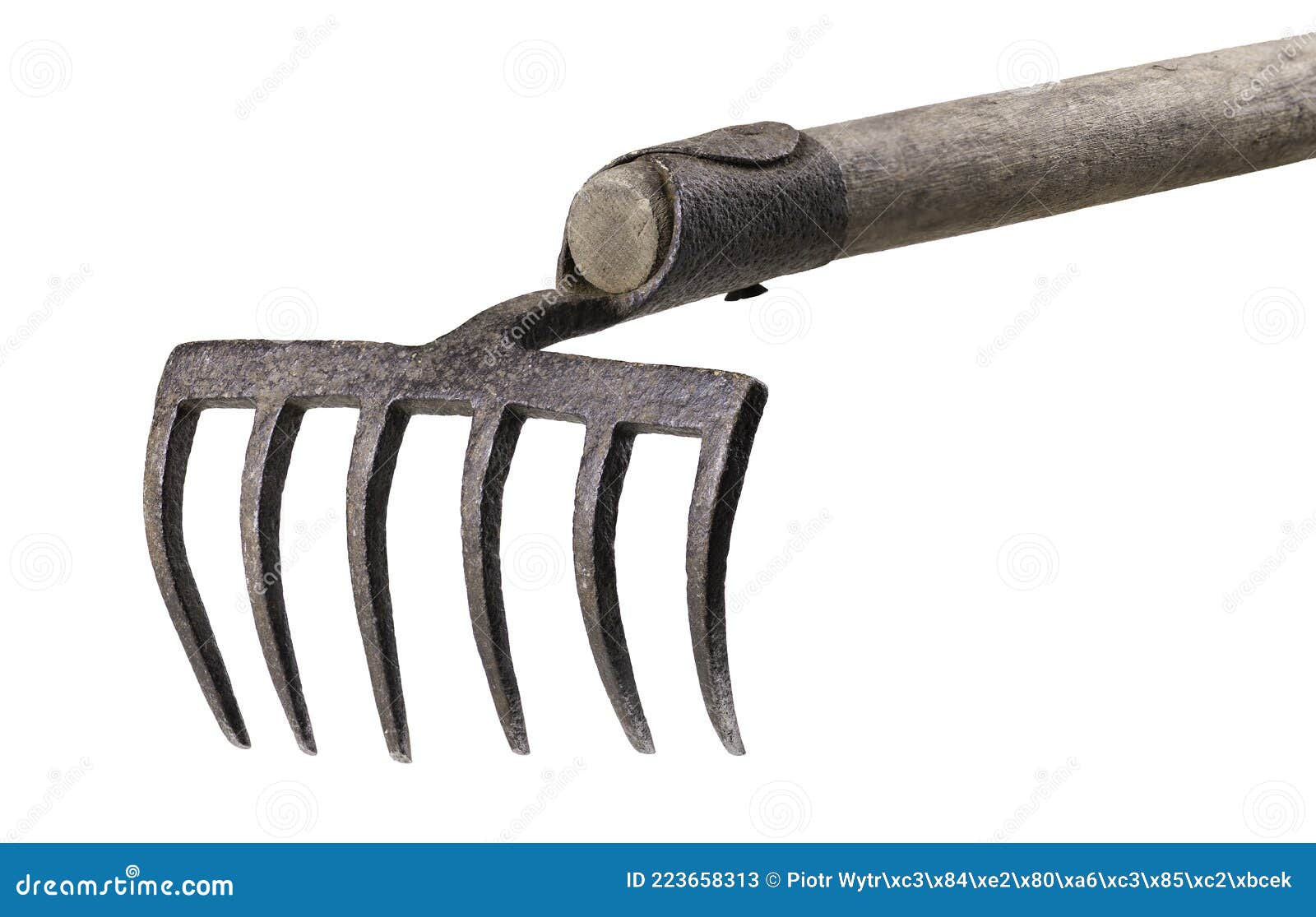 Old Rusty Rake for Garden Work. Household Garden Tools To Rake the Lawn ...