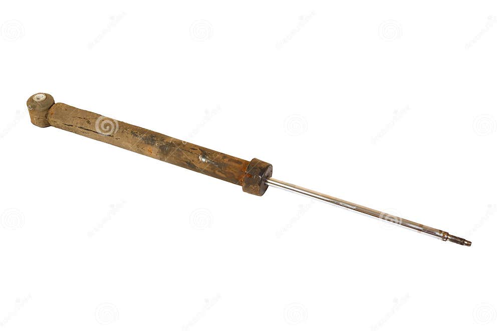 The Old Rusty Rear Shock Absorber Stock Image - Image of white, metal ...