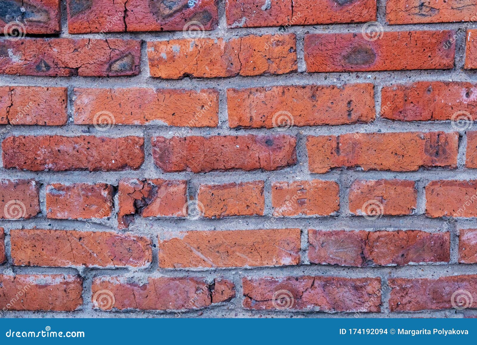 Old Rusty Red Brick Wall, Typical of Old European Cities Stock Photo ...