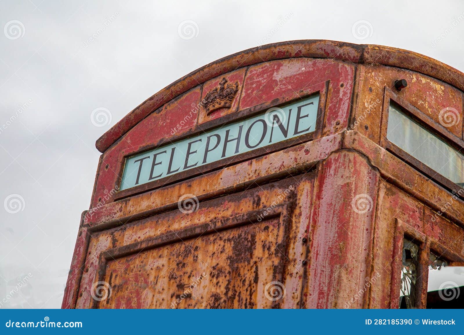 Old Rusty Red Telephone Box Stock Photo - Image of telephone, retro ...
