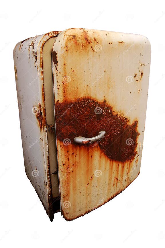Old rusty refrigerator stock image. Image of handle, corroded - 4366553