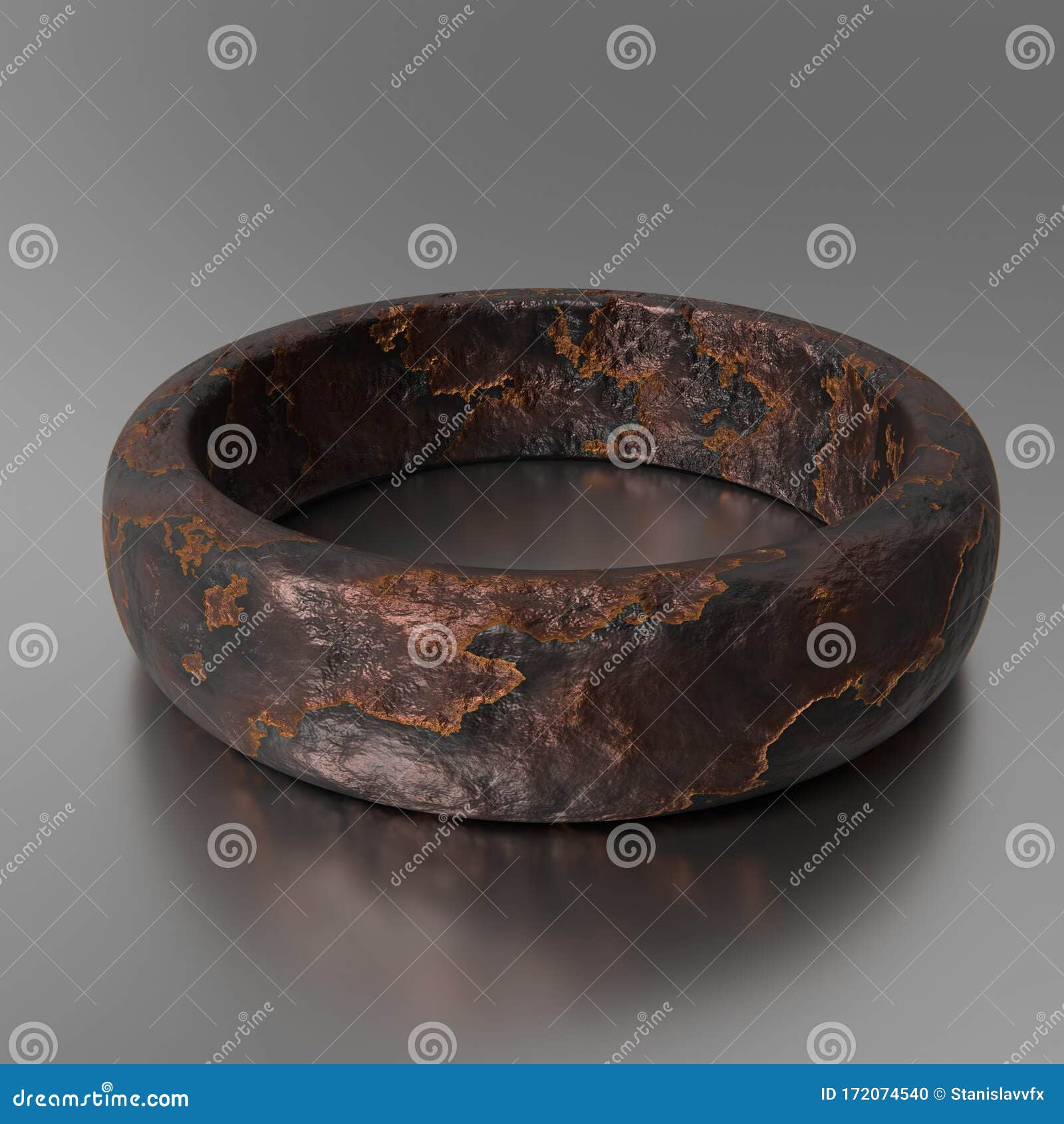 Old Rusty Ring. Antique, Archeology Item Stock Illustration ...