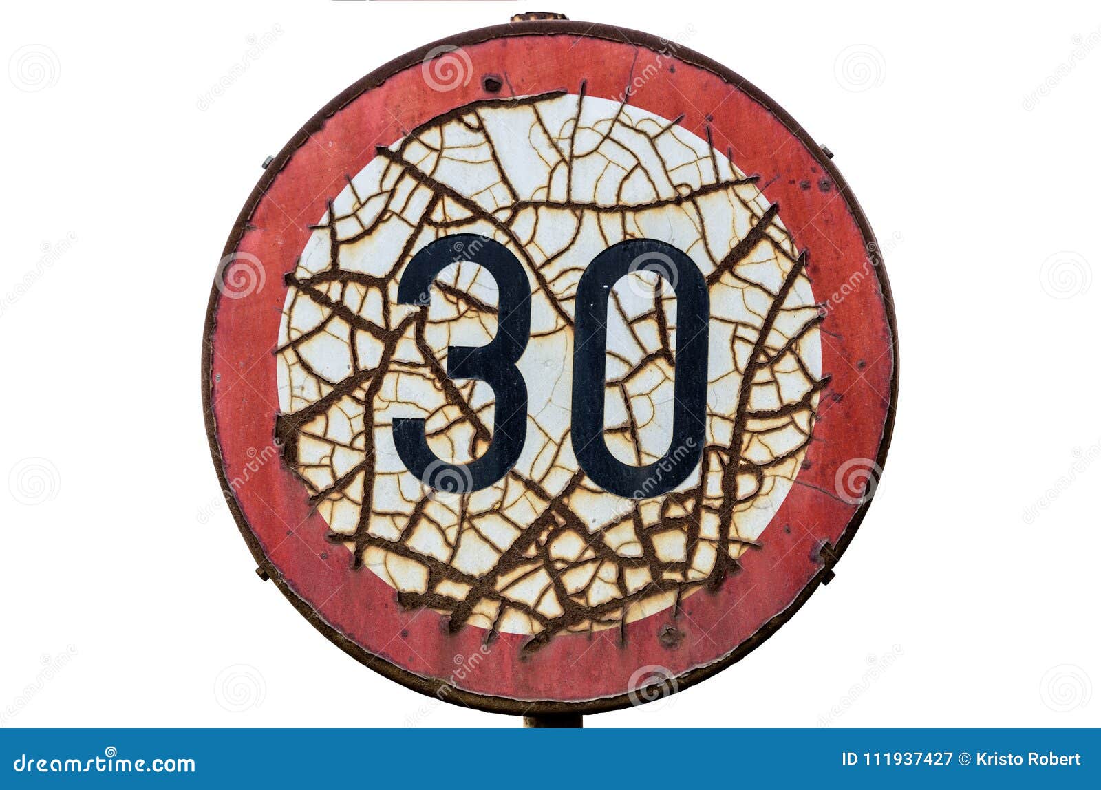 Traffic Sign Isolated on White Background. Stock Image - Image of road ...