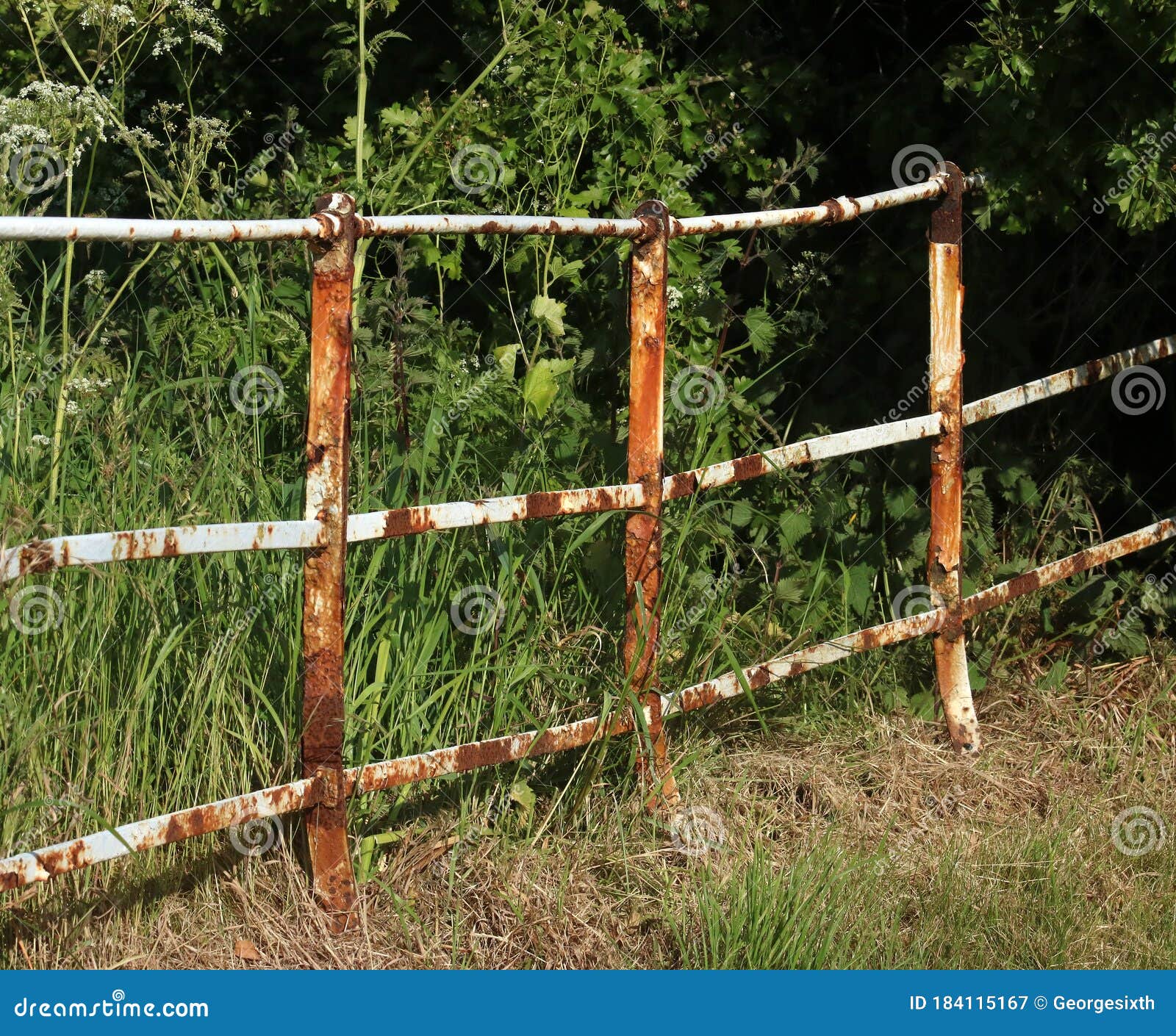 Old Rusty Roadside Railings in Countryside Stock Image - Image of ...