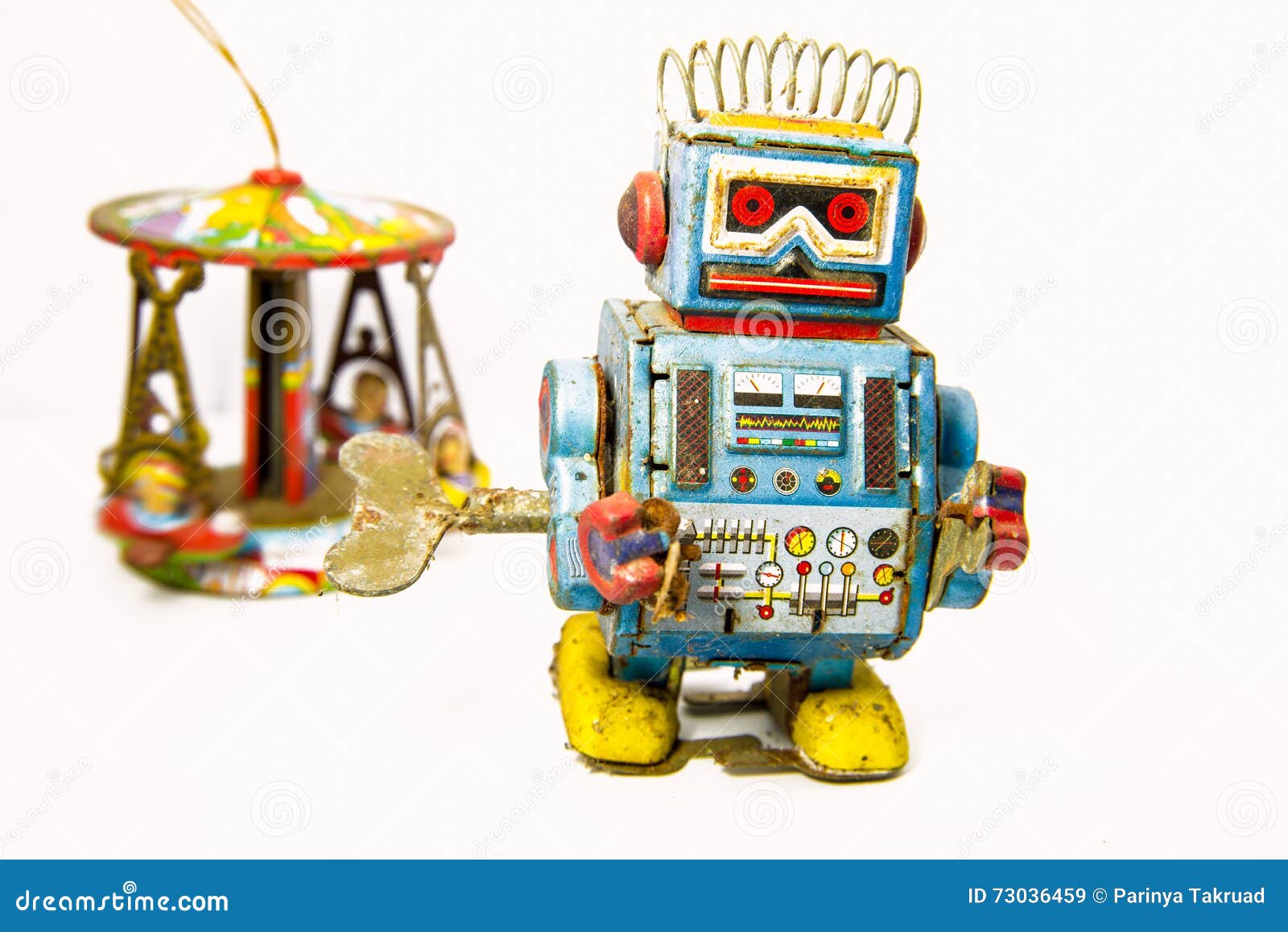 Old rusty on robot toy stock image. Image of horizontal - 73036459