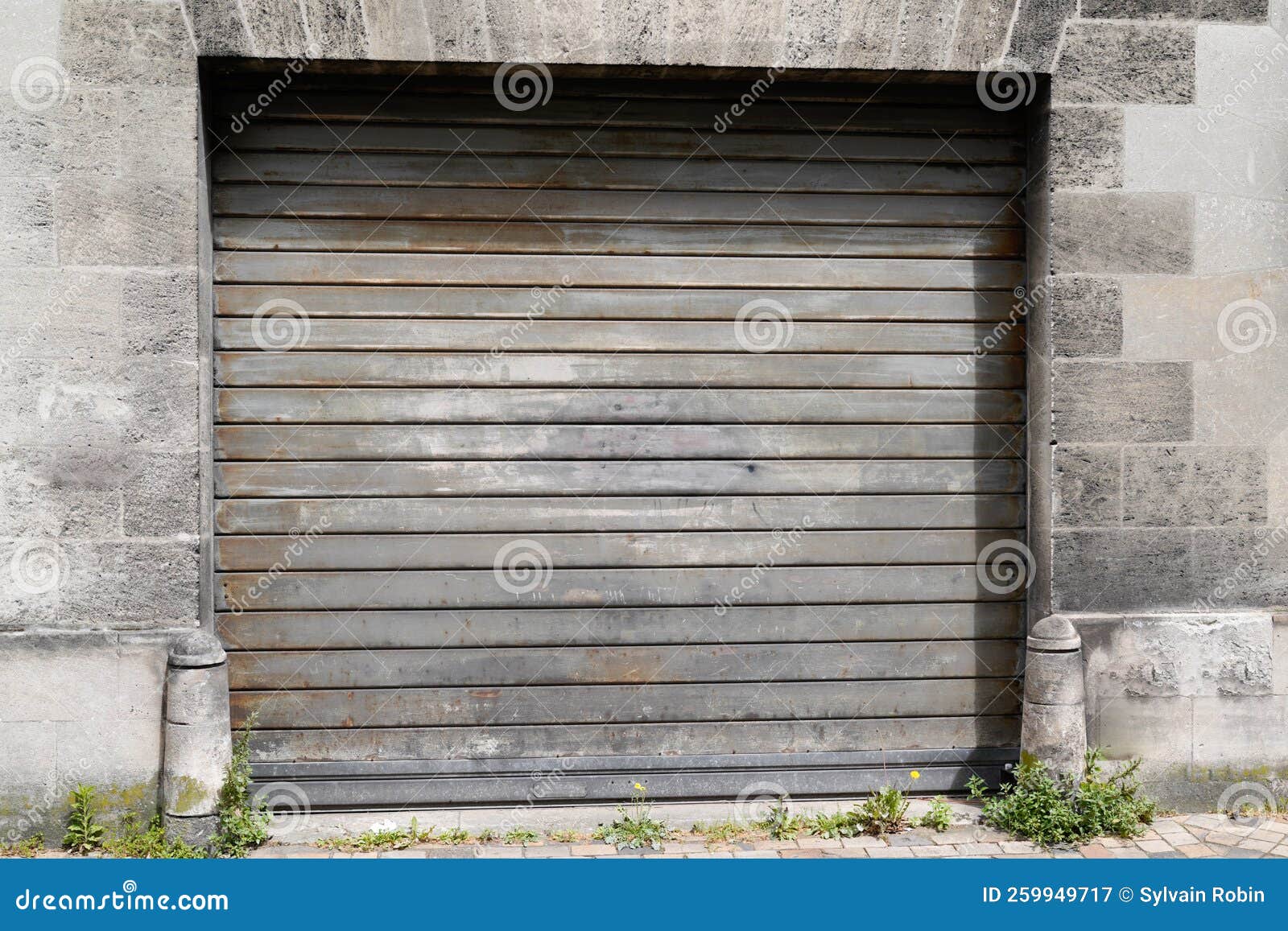 Old Rusty Roller Garage Gate Access To House Garage for a Car Rust Grey ...