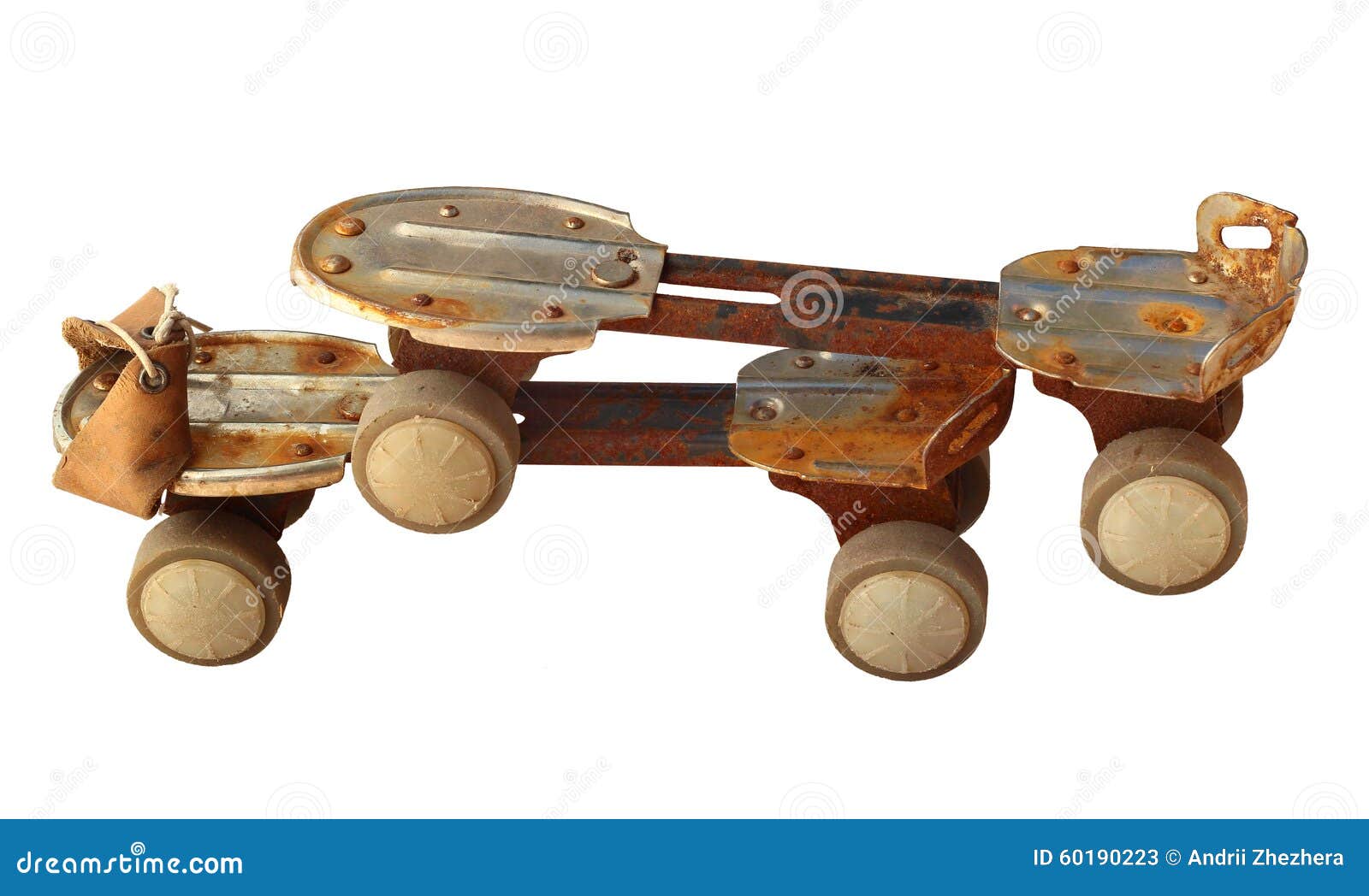 Old Rusty Roller Skates, Isolated on White Stock Image - Image of ...