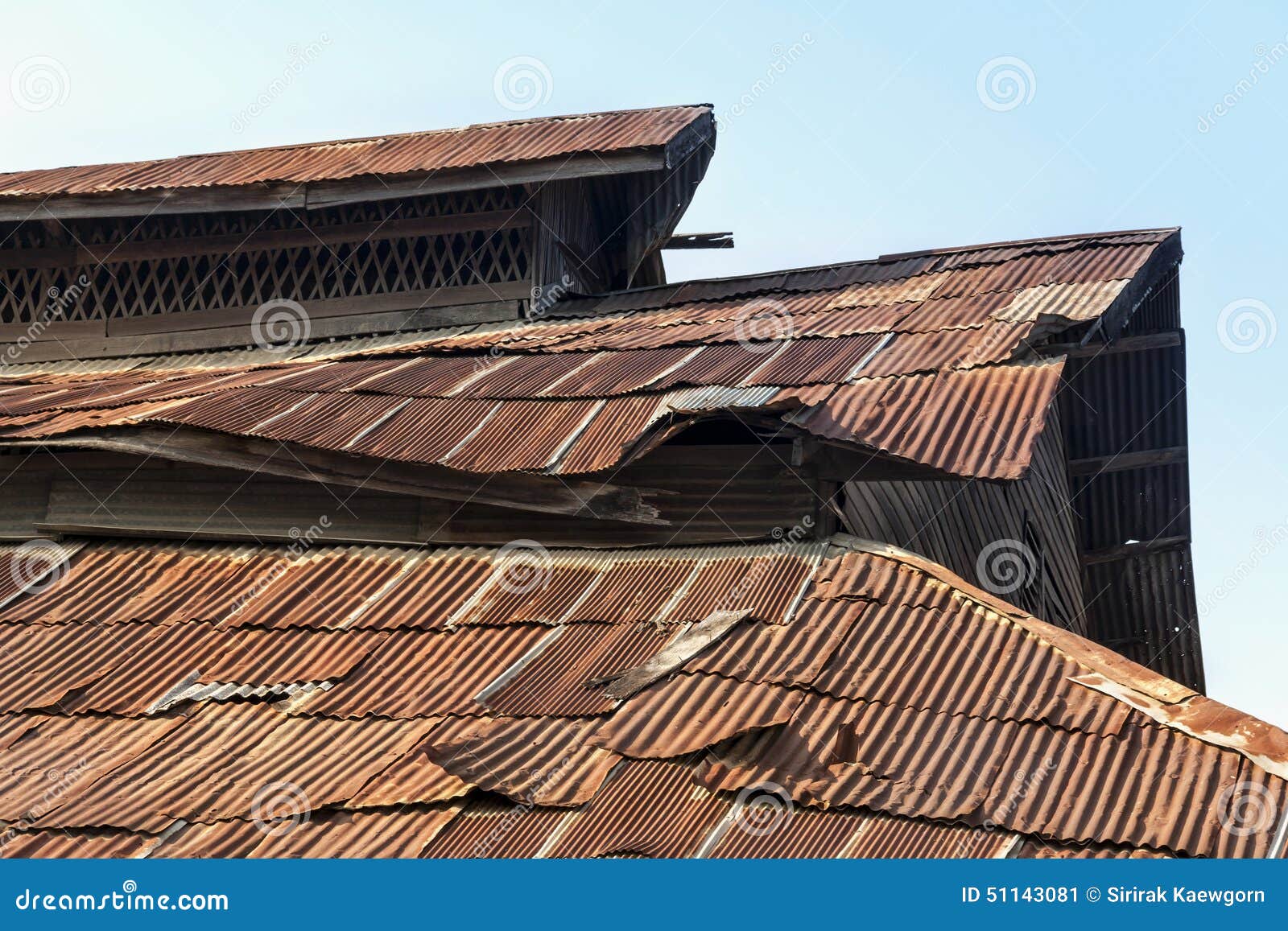 Old rusty roof stock image. Image of brown, texture, construction ...