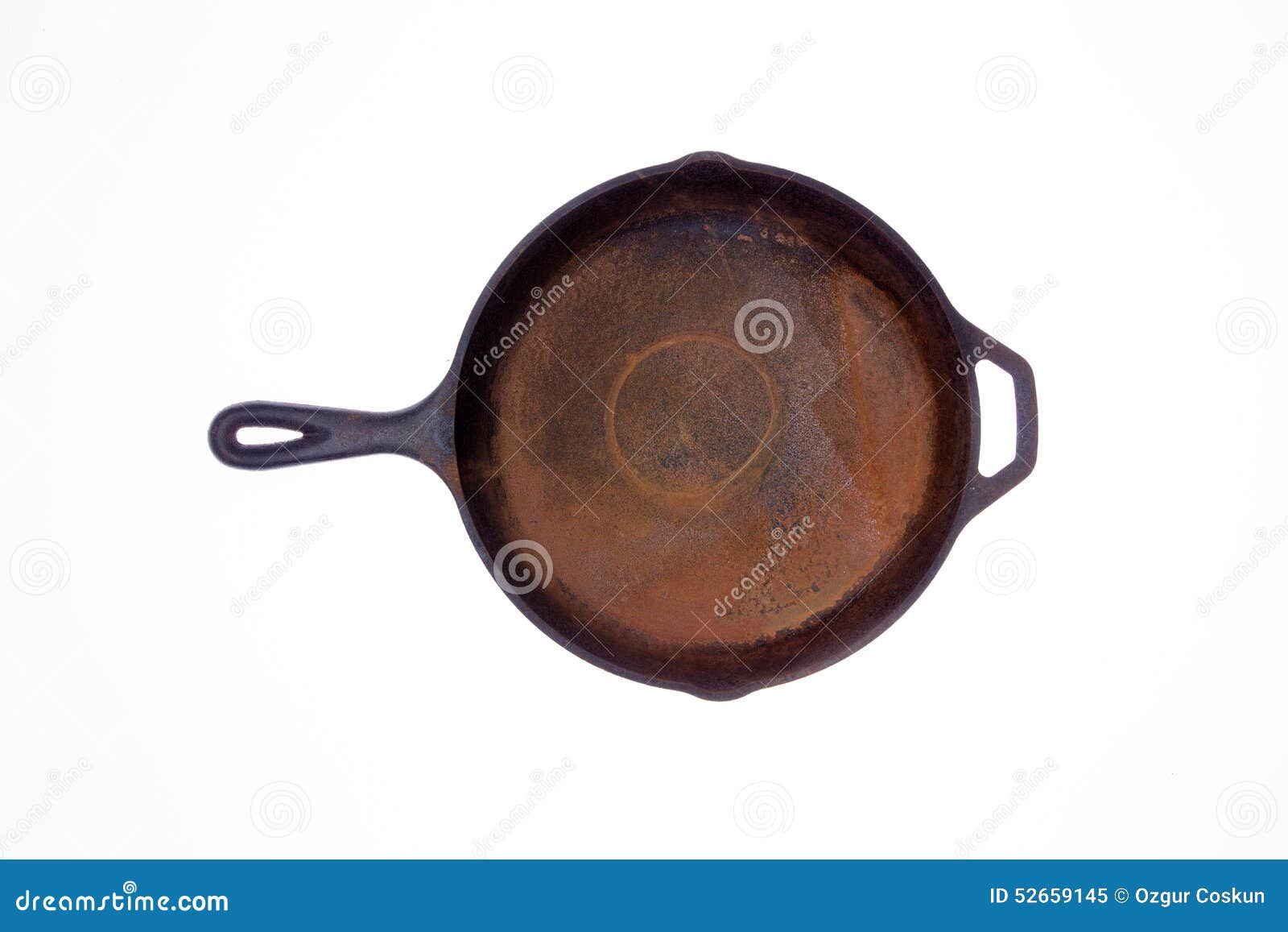 Old Rusty Round Cast Iron Frying Pan Stock Image - Image of cookware ...