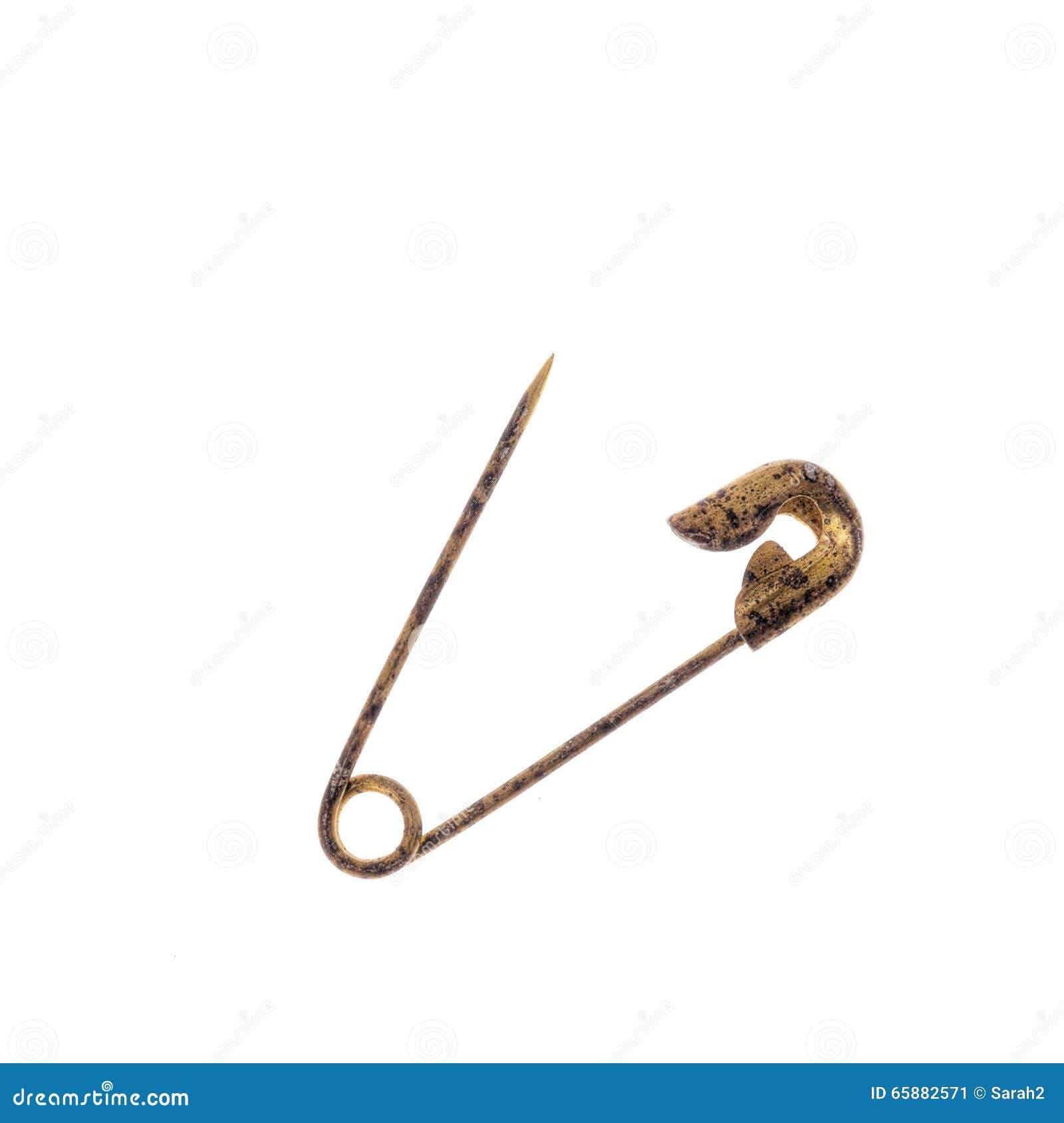 Old and Rusty Safety Pin Isolated on White. Stock Image - Image of ...