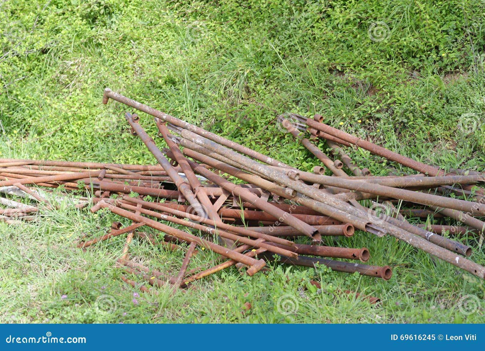Old rusty scaffoldinf stock image. Image of metal, construction - 69616245