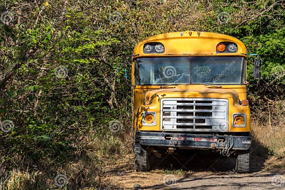 An old rusty school bus stock image. Image of windows - 63890847
