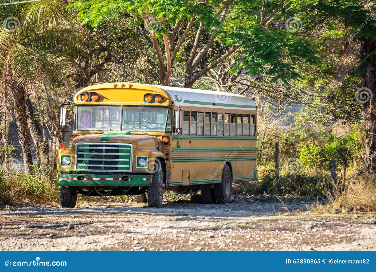 An old rusty school bus stock image. Image of metal, jungle - 63890865
