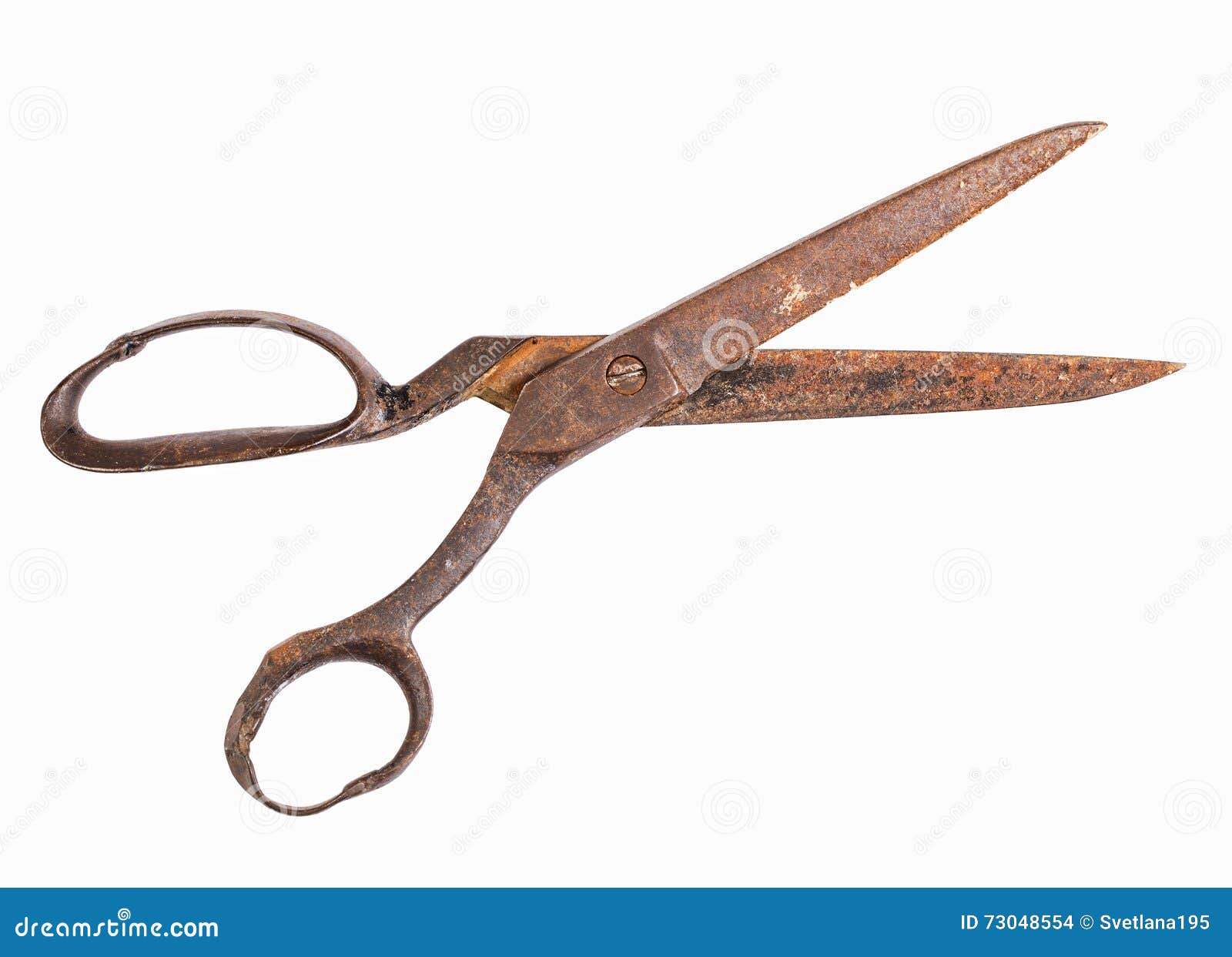 Old Rusty Scissors Isolated on White Stock Photo - Image of retro, clip ...