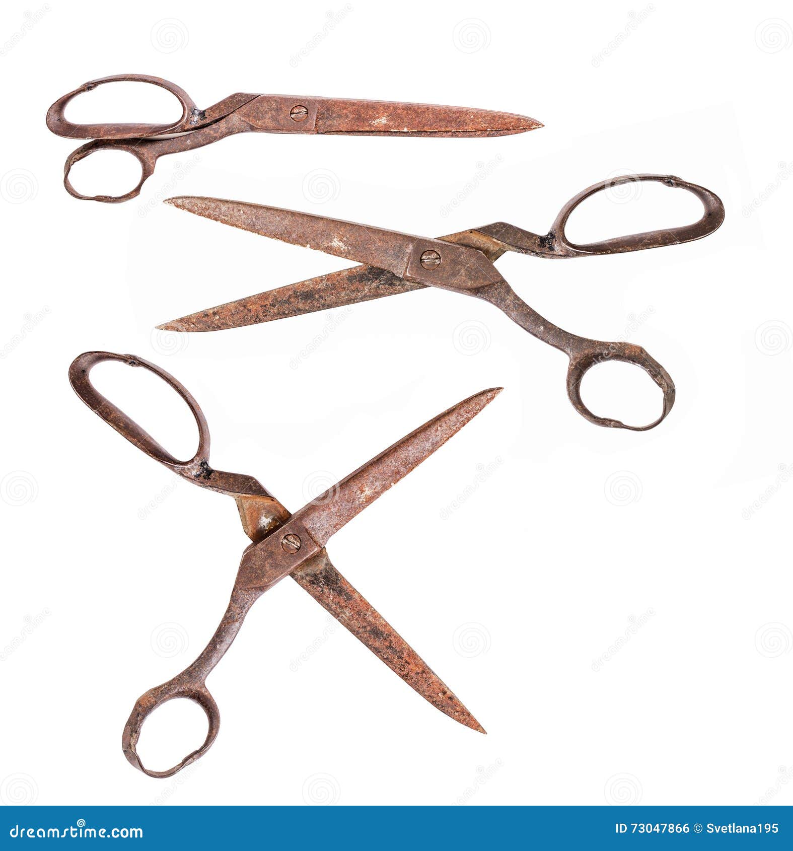 Old Rusty Scissors Isolated on White Stock Photo - Image of aged, dirty ...