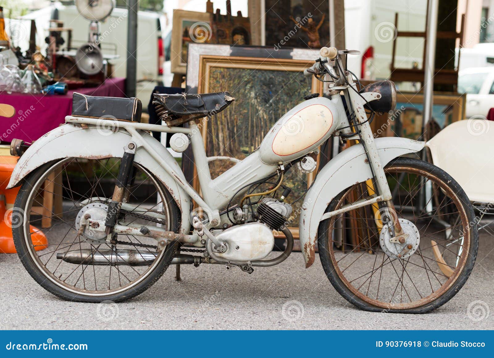 Old rusty scooter stock photo. Image of speed, color - 90376918