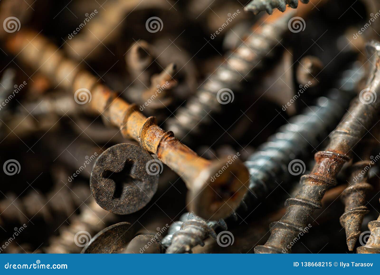 Old Rusty Screws and Nails. Background for Construction and Industry ...