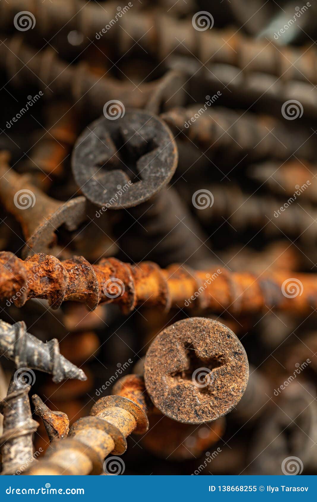 Old Rusty Screws and Nails. Background for Construction and Industry ...