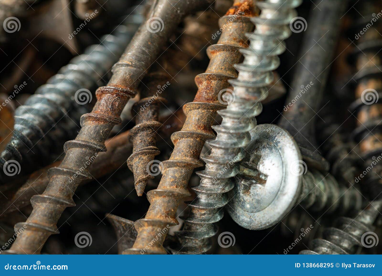 Old Rusty Screws and Nails. Background for Construction and Industry ...