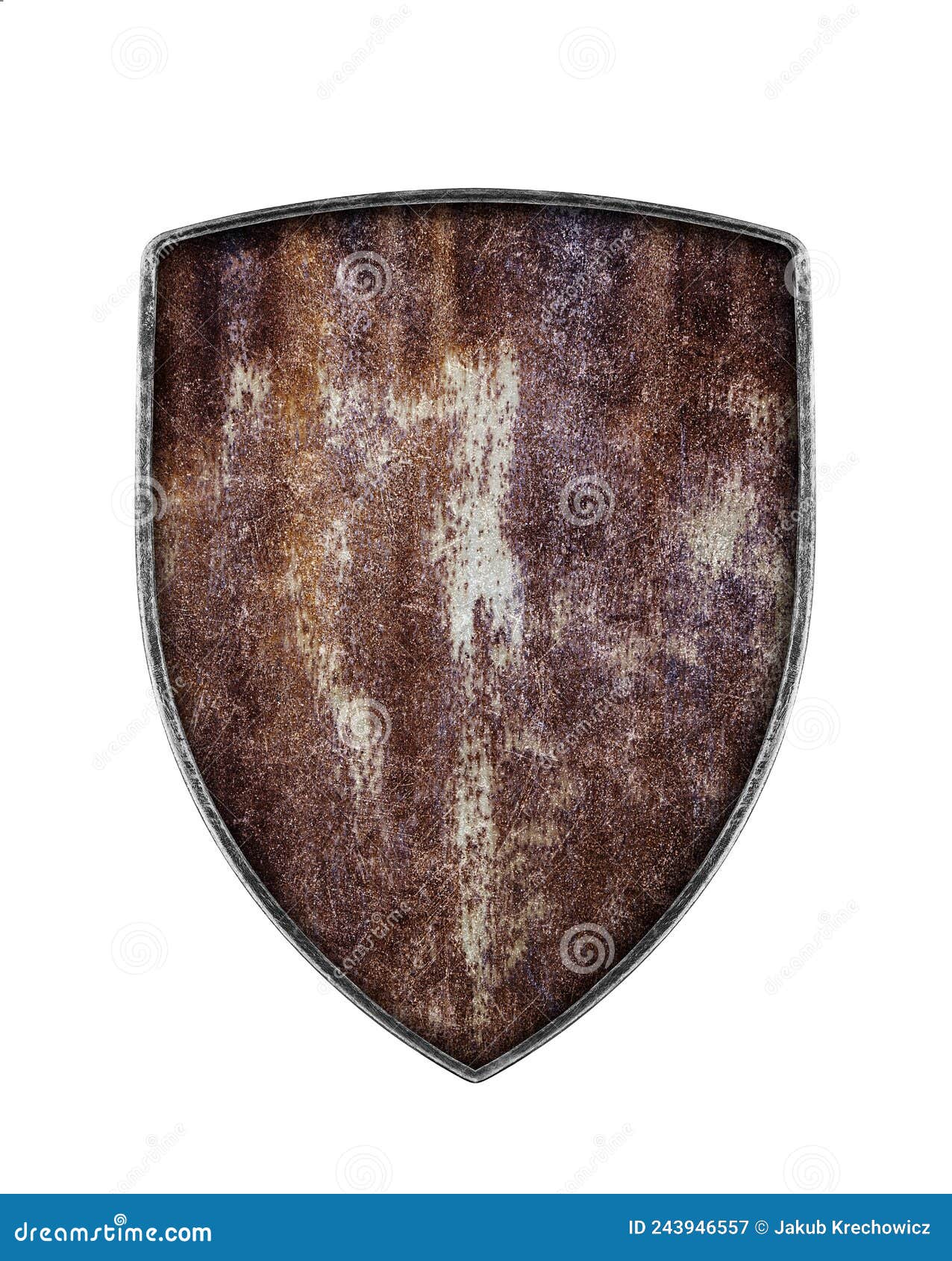 Old Rusty Shield Isolated on White Stock Image - Image of metal ...