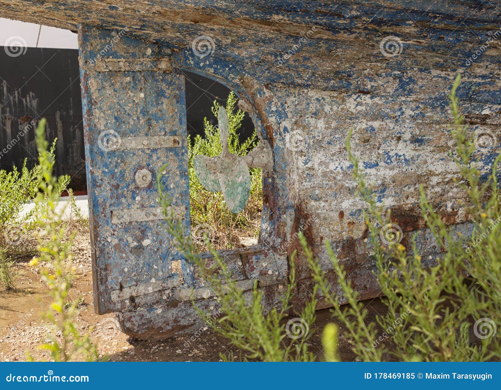 Old, Rusty Ship Abandoned on the Shore Stock Image - Image of hull ...