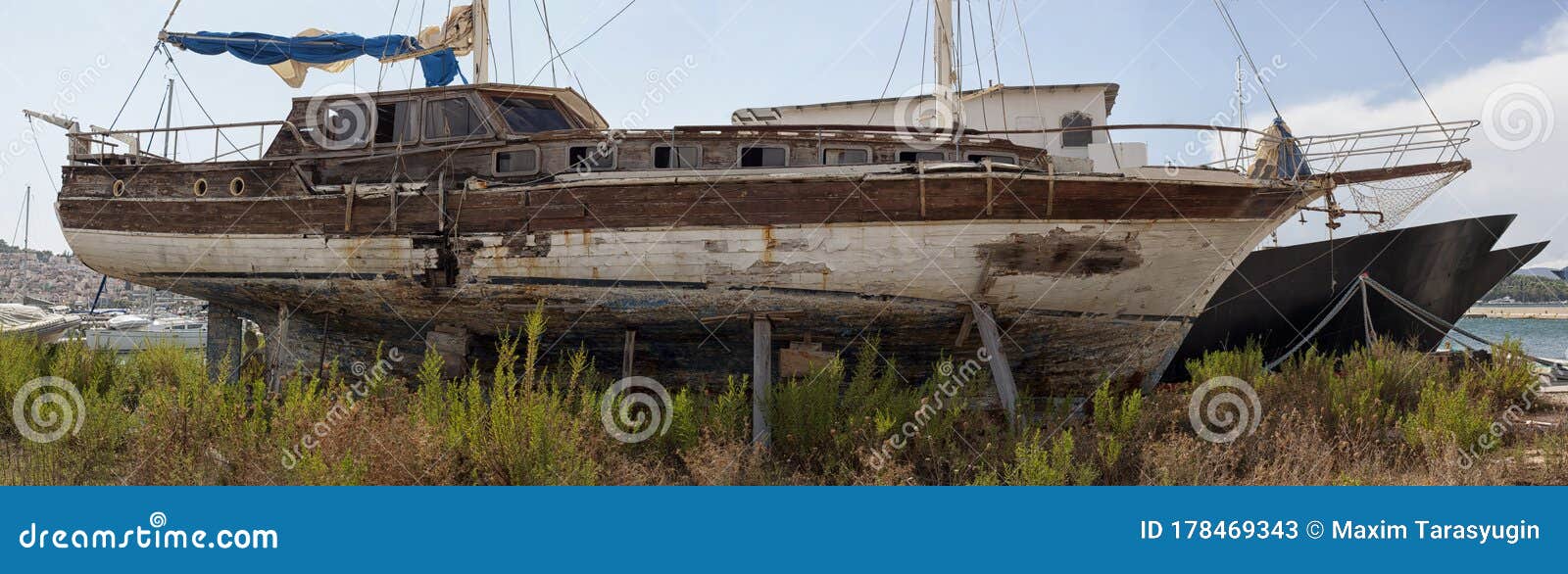Old, Rusty Ship Abandoned on the Shore Stock Image - Image of boat ...