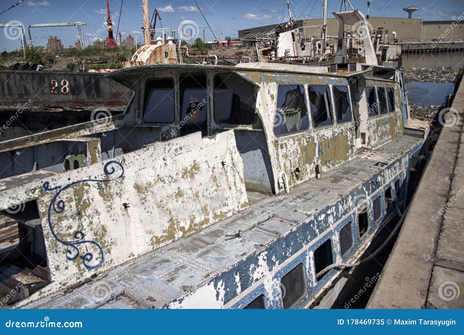 Old, Rusty Ship Abandoned on the Shore Editorial Image - Image of port ...