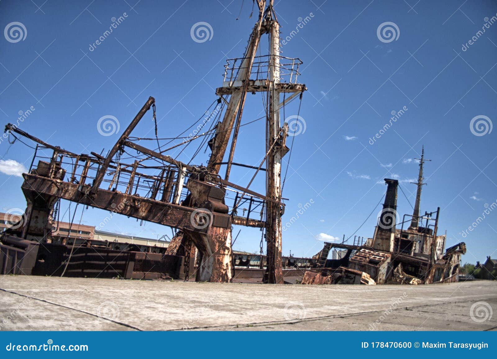 Old, Rusty Ship Abandoned on the Shore Stock Photo - Image of nautical ...