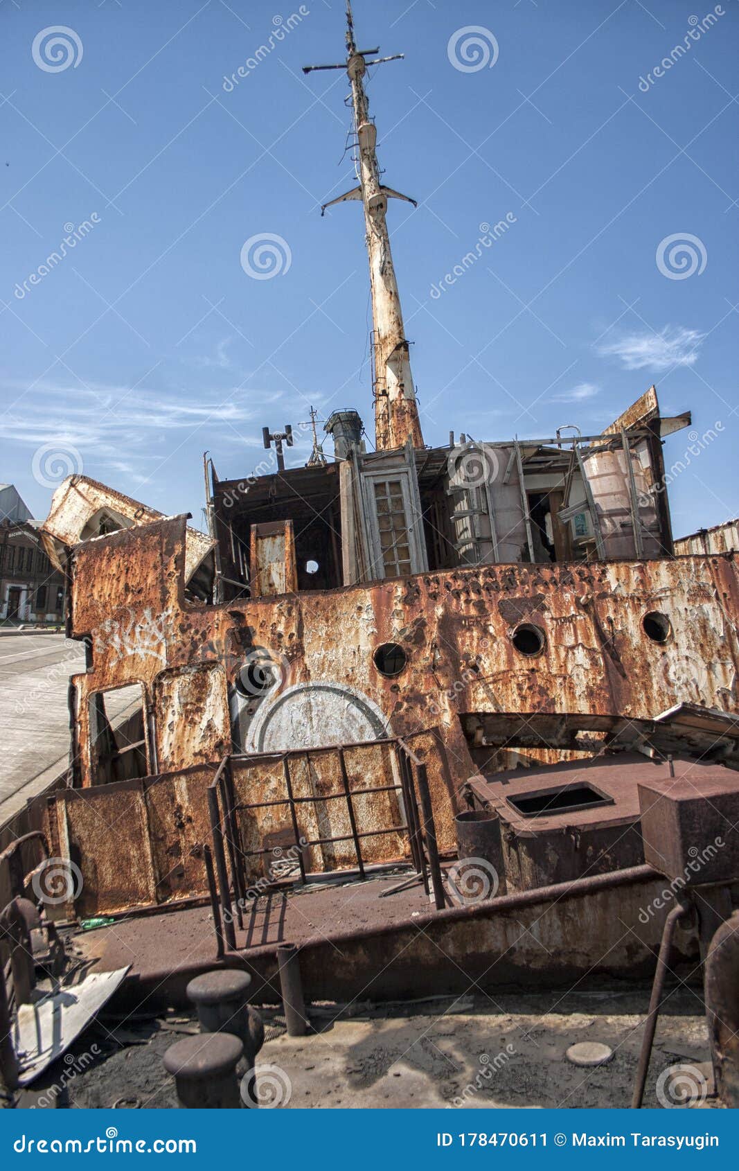 Old, Rusty Ship Abandoned on the Shore Stock Image - Image of rusty ...