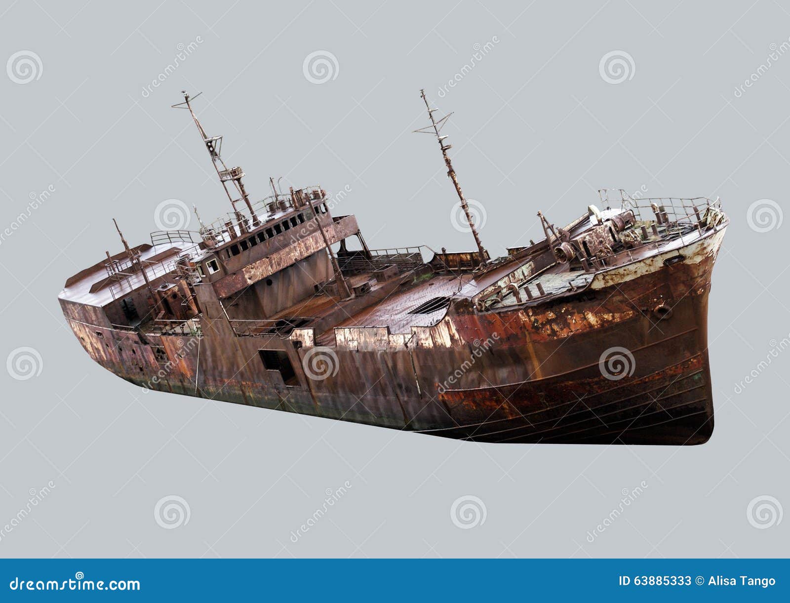 Old, rusty ship. stock image. Image of gray, metal, construction - 63885333