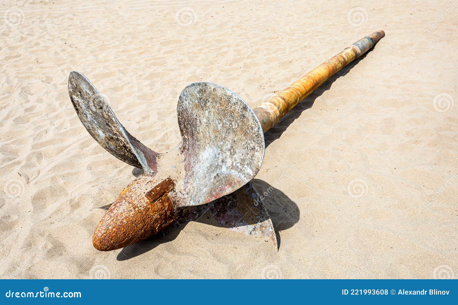 Old Rusty Ship Propeller of a Marine Ship on the Sand Stock Photo ...