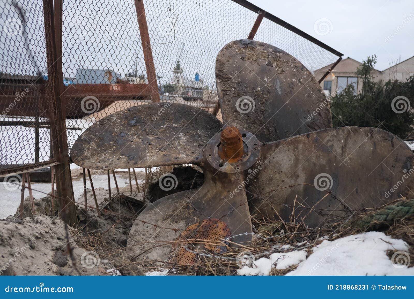 Old Rusty Ship Propeller in the Trash Heap Stock Image - Image of ...