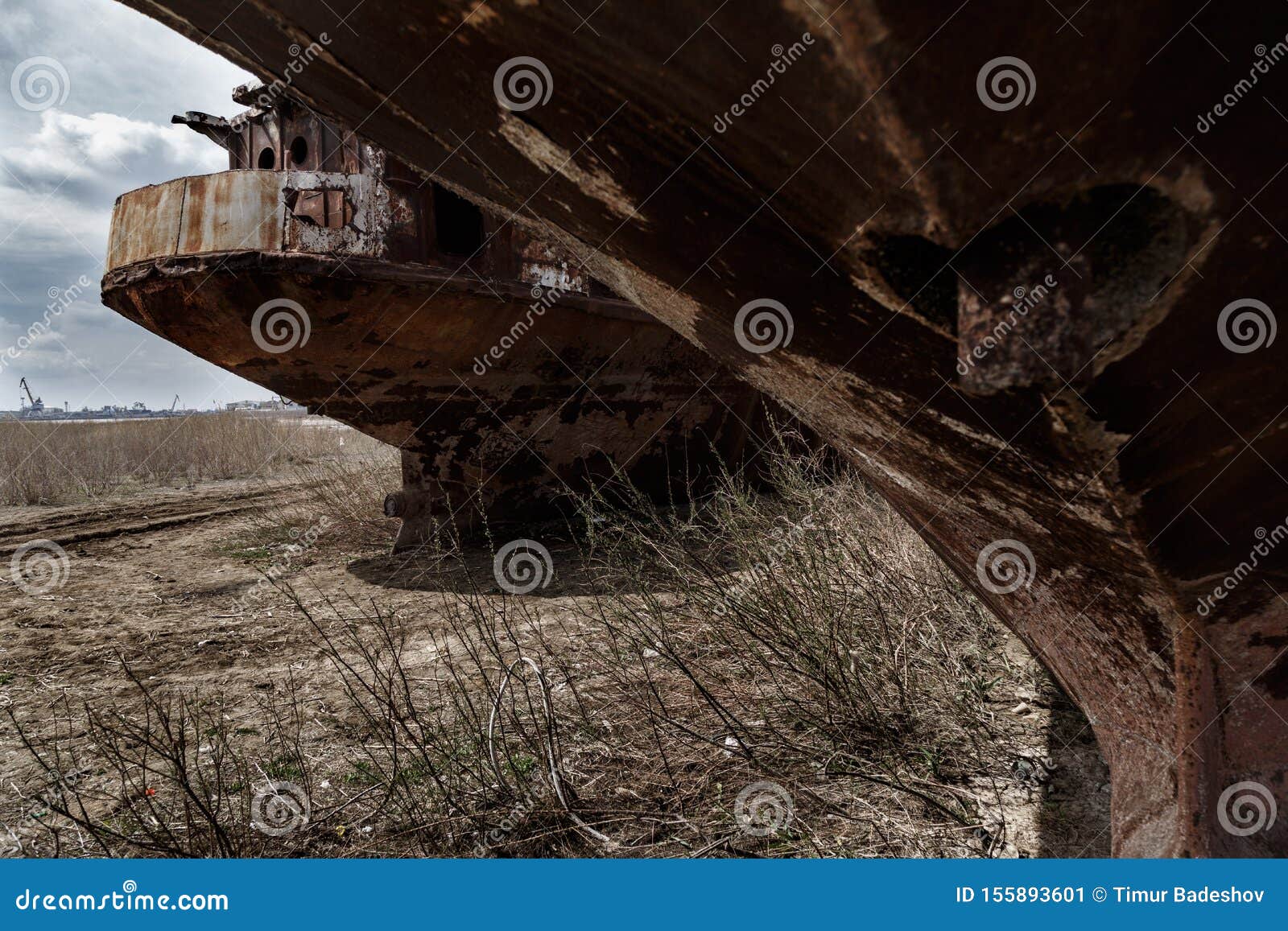 Old Rusty Ship on the Shore Stock Image - Image of abandoned, crash ...