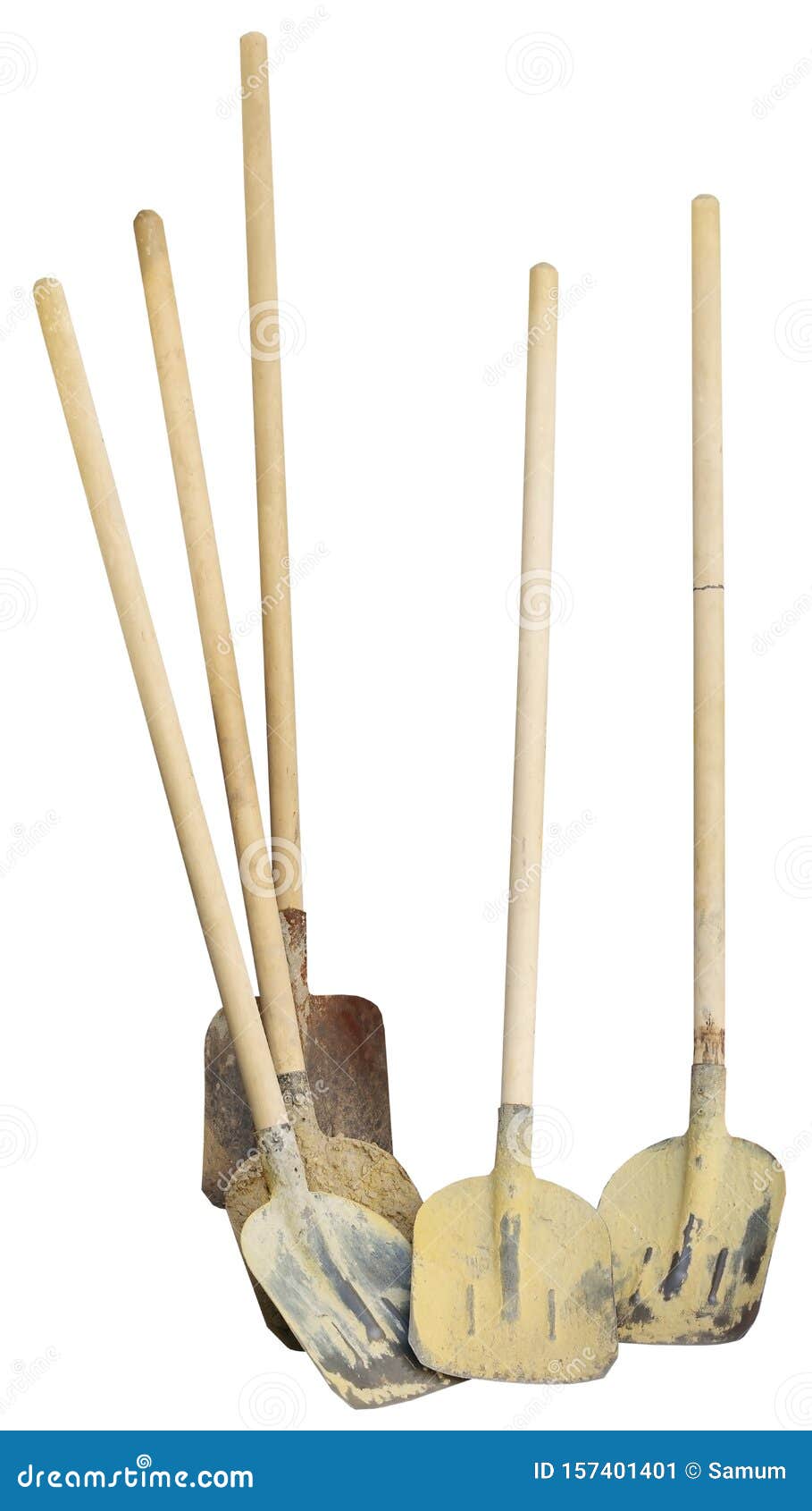 Old Rusty Shovels Isolated on a White Stock Image - Image of build ...