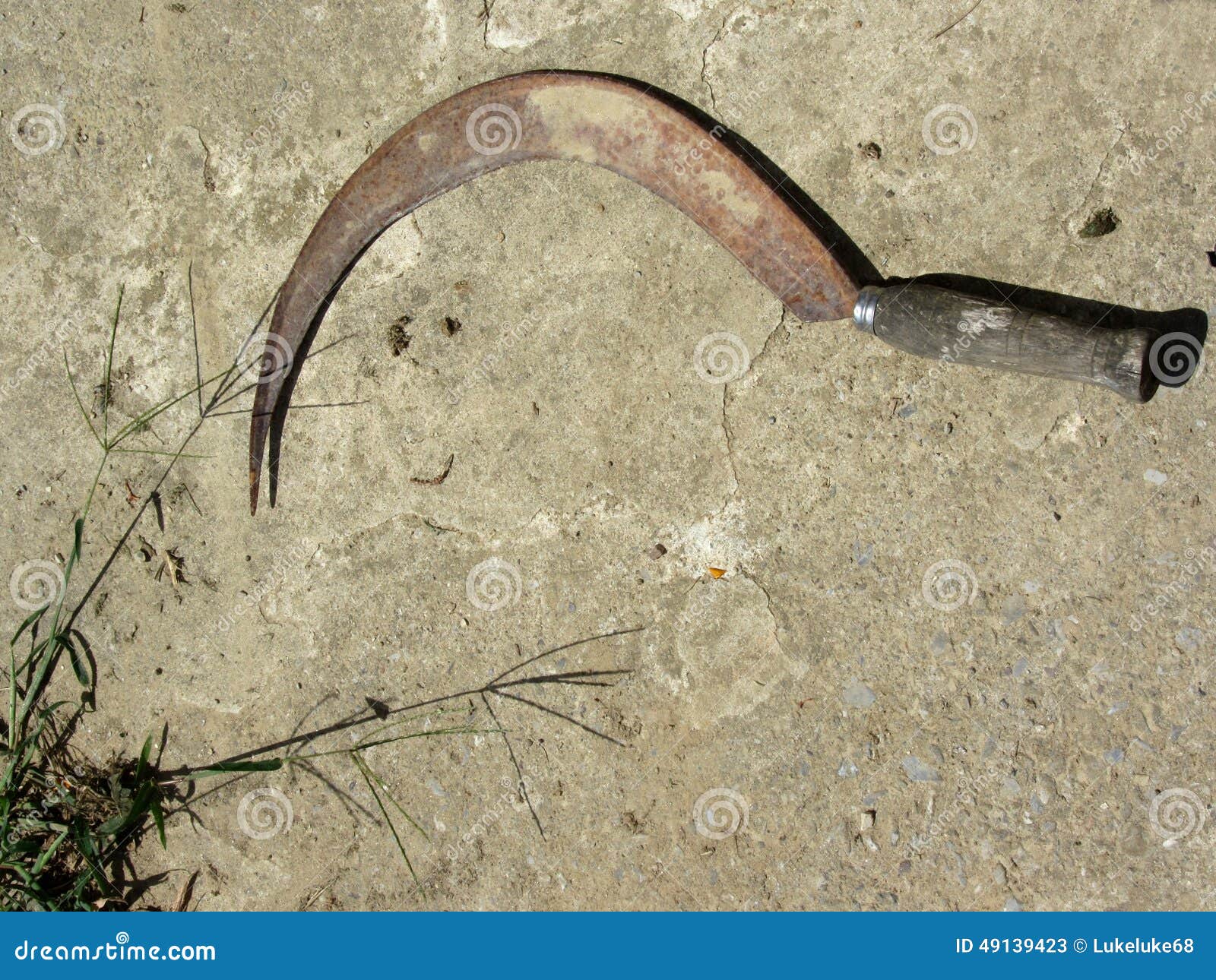 Old rusty sickle stock image. Image of white, handle - 49139423