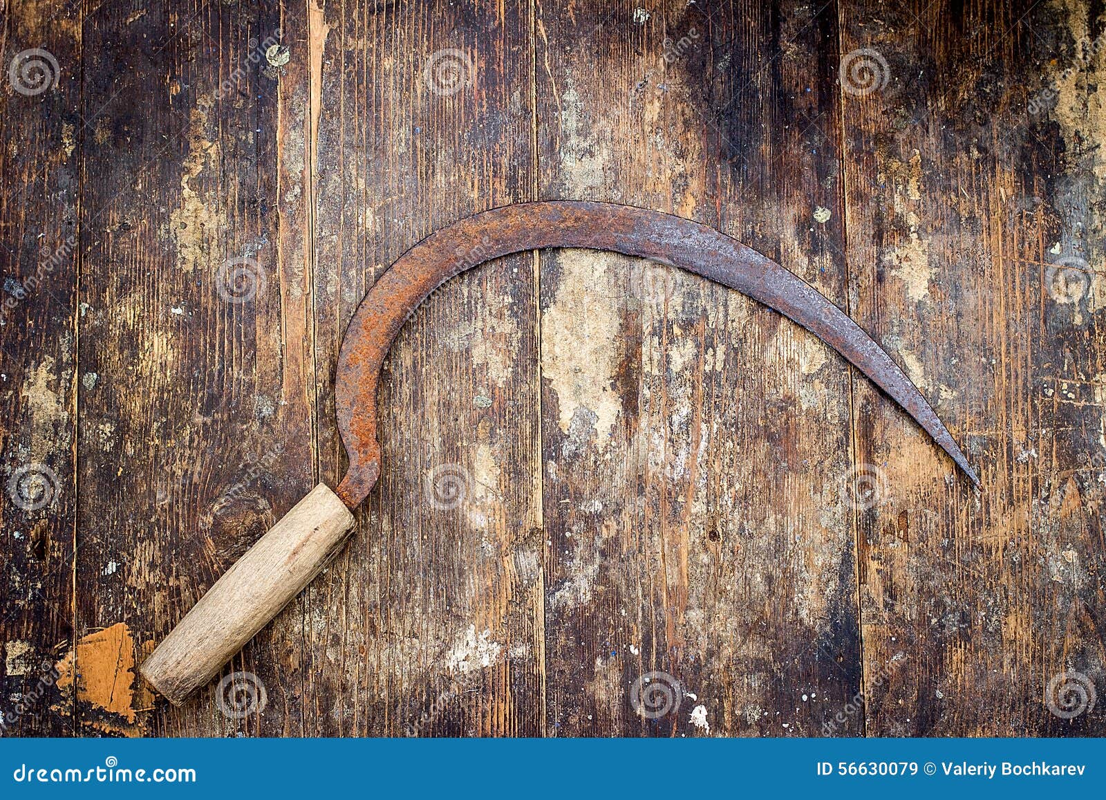 Old rusty sickle stock image. Image of design, wooden - 56630079