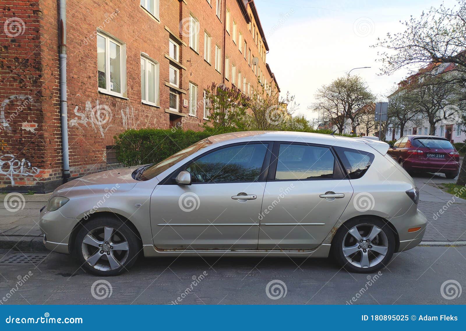 Old Rusty Silver Mazxda 3 First Version Four Doors Parked Editorial ...