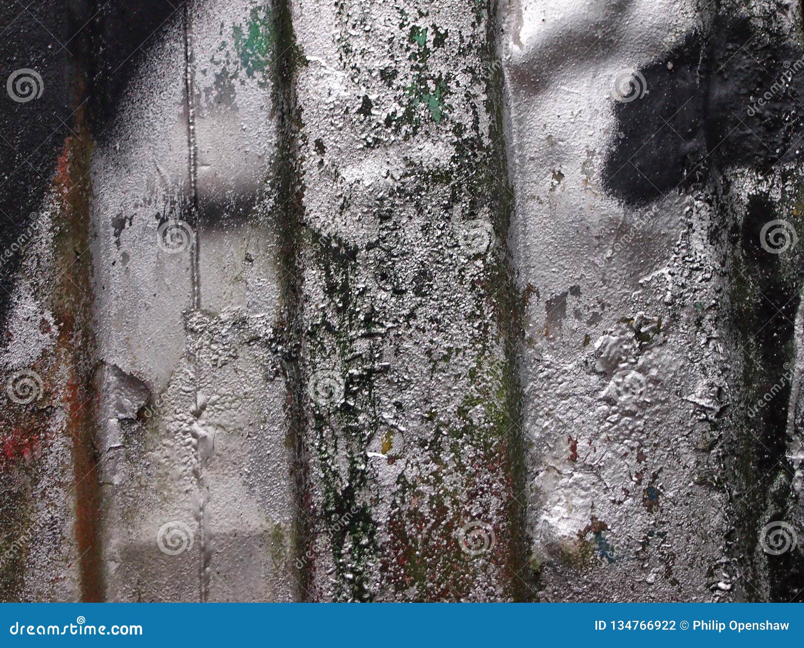 Old Rusty Silver Painted Metal with Random Paint Strokes Stock Photo ...