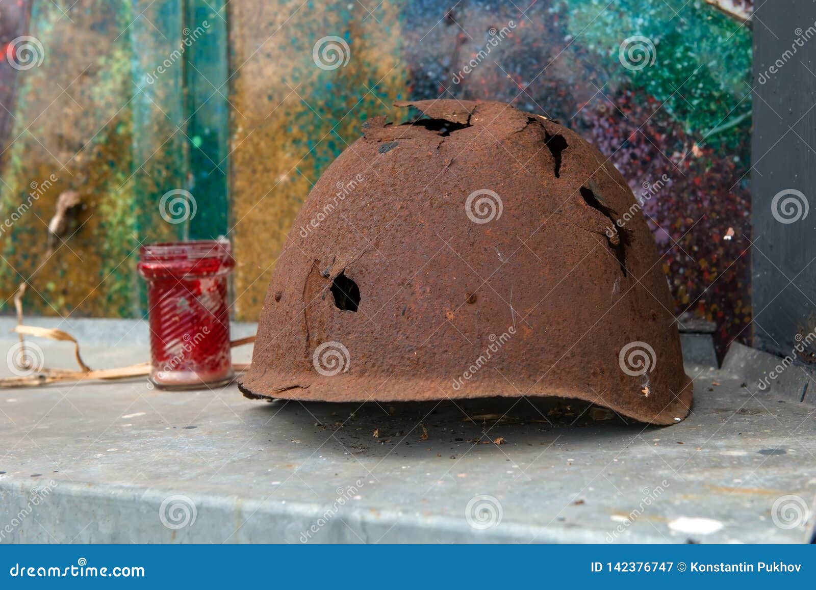 Old rusty soldiers helmet stock image. Image of fame - 142376747