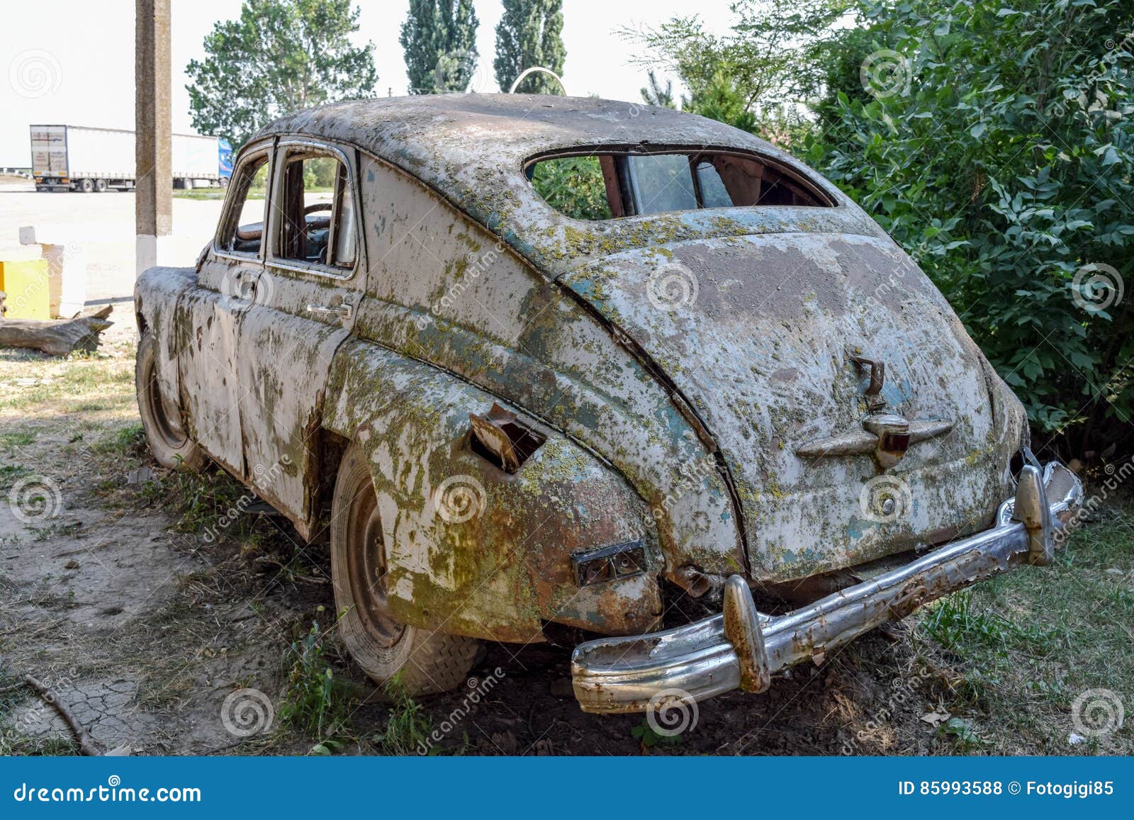Old Rusty Soviet Car Victory. Rare Exhibit Stock Photo - Image of ...