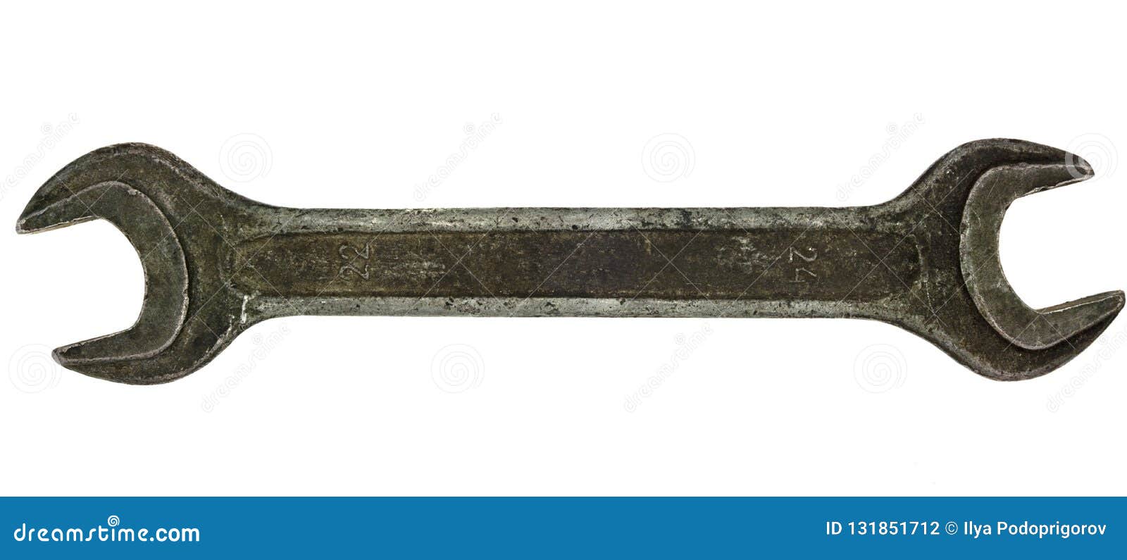Old Rusty Spanner Isolated On White Background Stock Photo - Image of ...