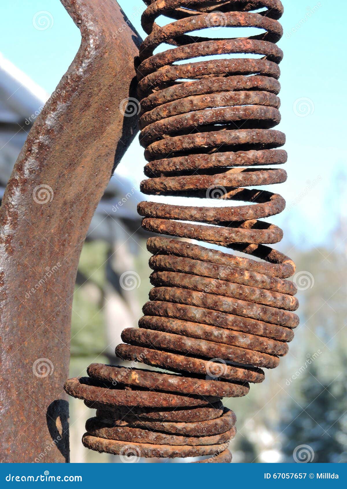 Old rusty spring stock image. Image of metallic, iron - 67057657