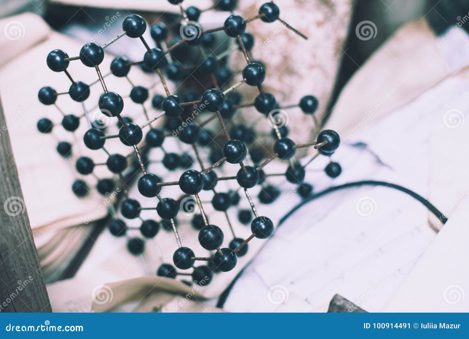 Old Rusty Square Plastic Model of Molecule Grid Stock Image - Image of ...