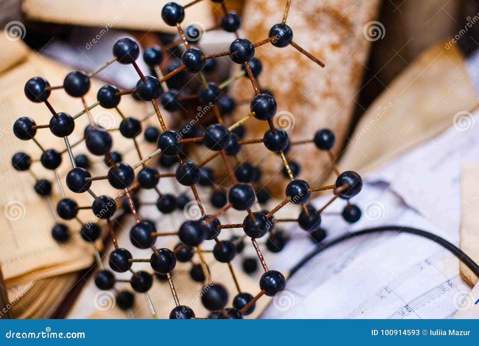 Old Rusty Square Plastic Model of Molecule Grid Stock Image - Image of ...
