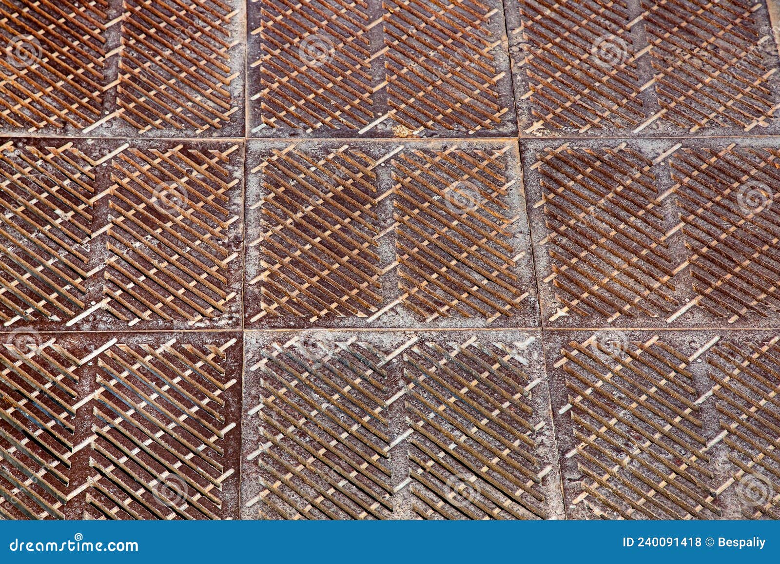 Old Rusty Square Shaped Drainage Grate. Stock Photo - Image of grill ...