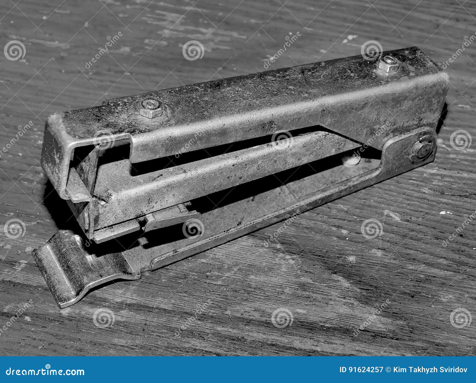Old Rusty Stapler on a Black and White Background Stock Image - Image ...